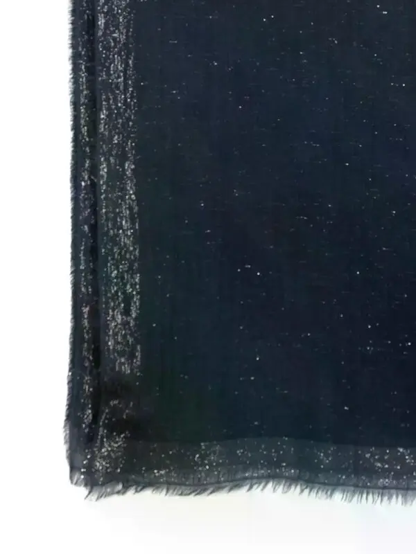 Faliero Sarti Glitter-effect Frayed Scarf - Blue