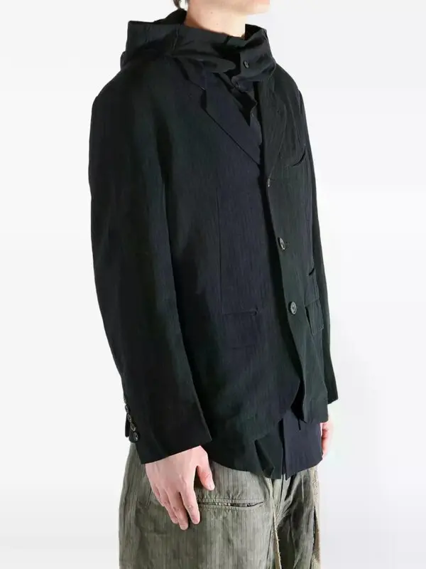 ZIGGY CHEN Single-breasted Crinkled Jacket - Black