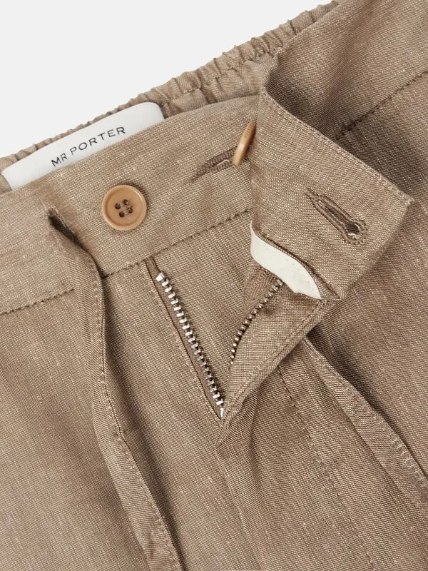 Frescobol Carioca Straight-leg Cotton Blend Trousers - Neutrals