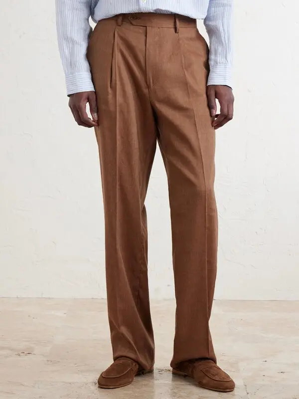 Frescobol Carioca Affonso Pleated Straight-leg Suit Trousers