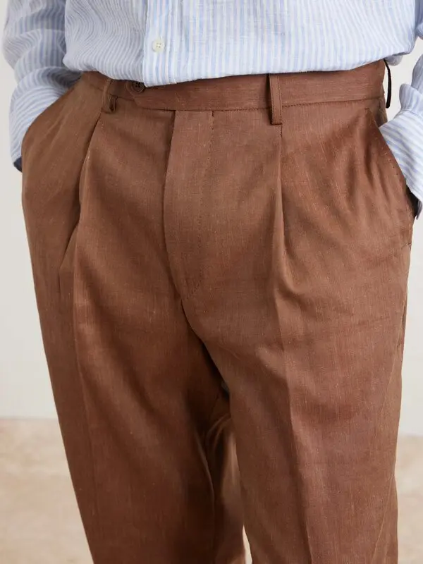 Frescobol Carioca Affonso Pleated Straight-leg Suit Trousers