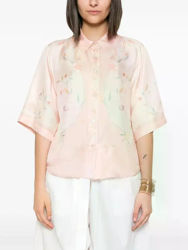 FORTE_FORTE Floral-print Silk Shirt - Pink