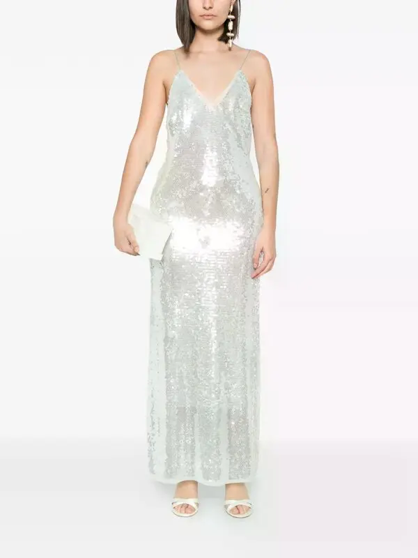 FORTE_FORTE Sequin-embellished Maxi Dress - Green