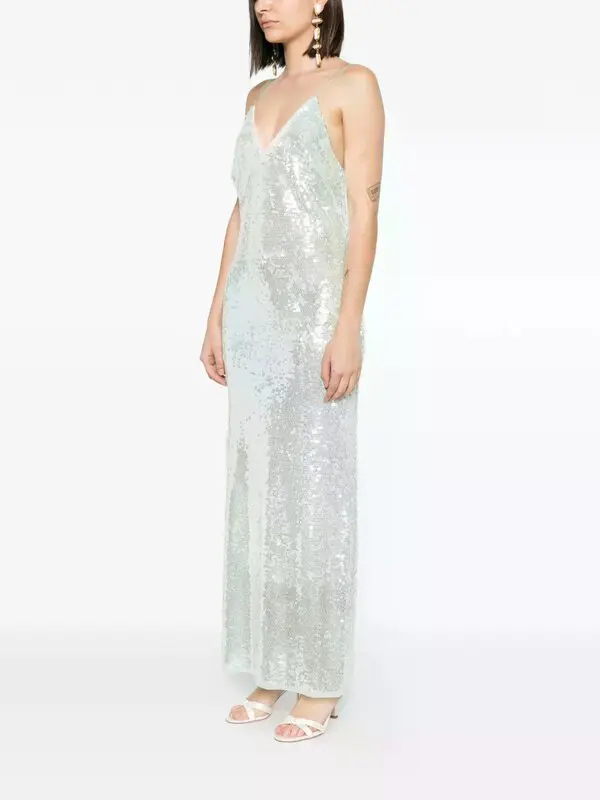 FORTE_FORTE Sequin-embellished Maxi Dress - Green