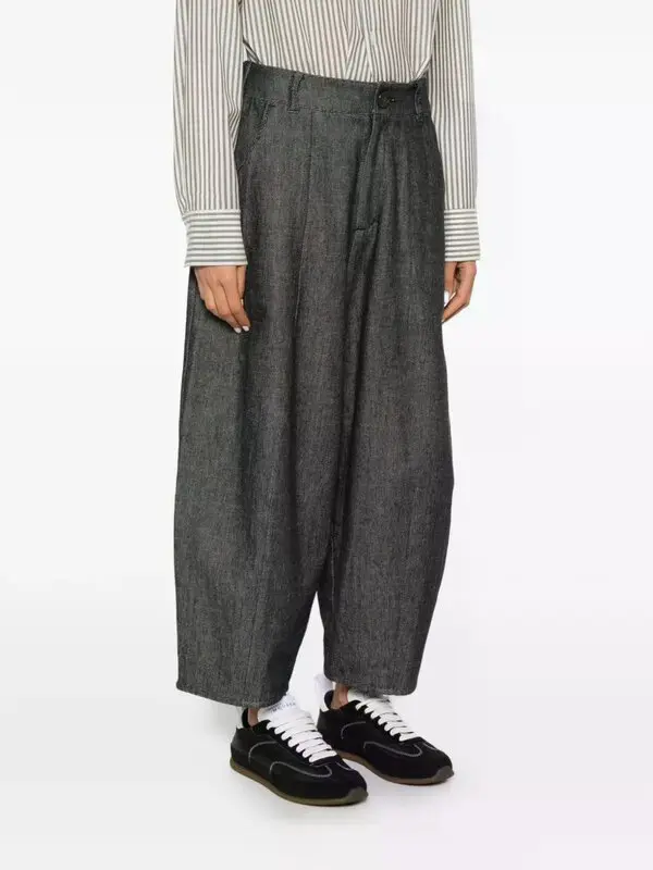 Soh Belt-loop Wide-leg Jeans - Black