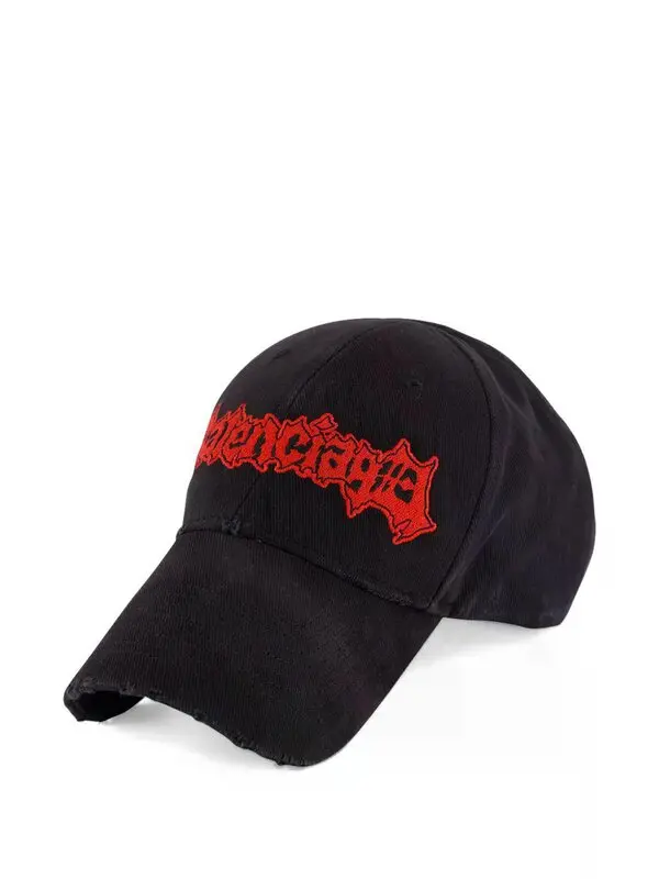 Balenciaga Embroidered Cap - Black
