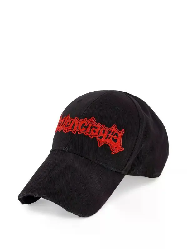 Balenciaga Embroidered Cap - Black
