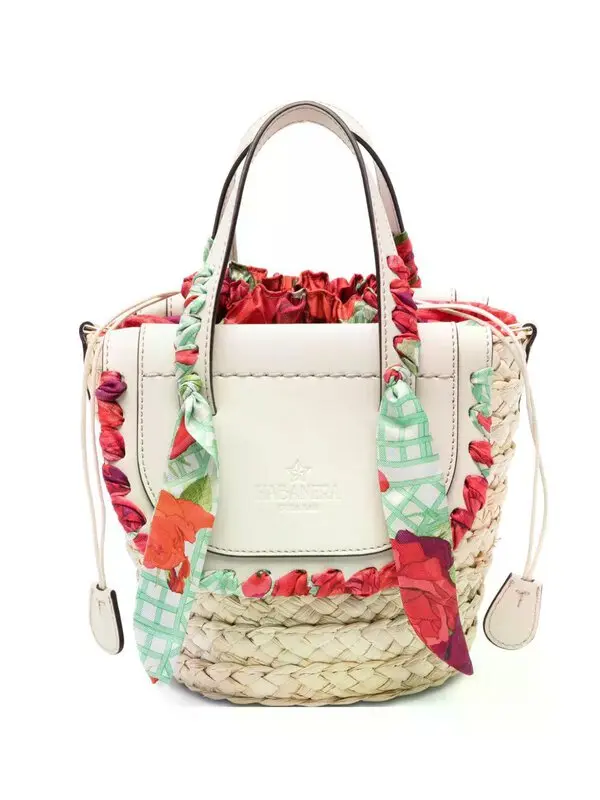 CUBA LAB Habanera Floral-print Bucket Bag - Neutrals