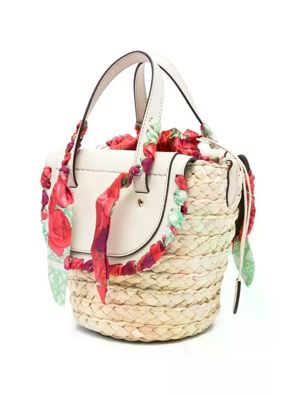 CUBA LAB Floral-print Bucket Bag - Neutrals