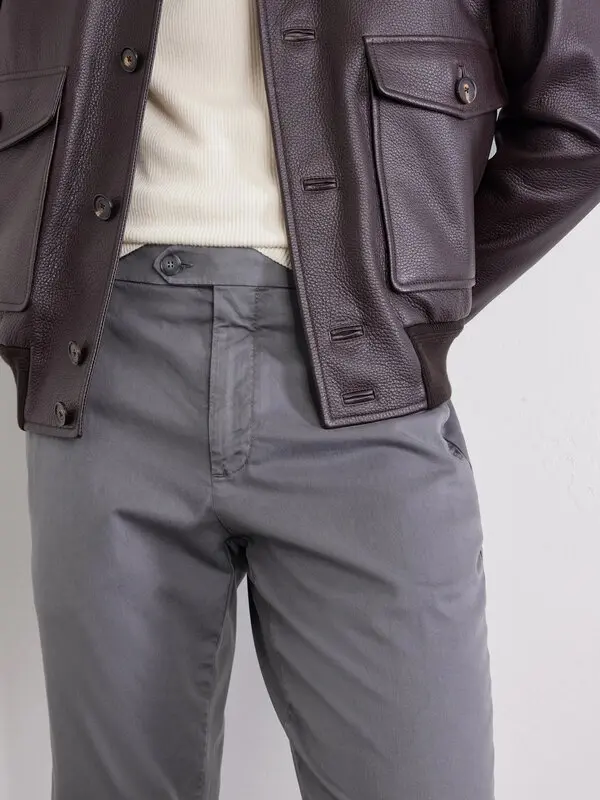 Canali Slim-fit Stretch Cotton-blend Gabardine Trousers