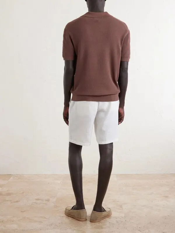 Frescobol Carioca Rino Knitted Cotton Polo Shirt - Brown