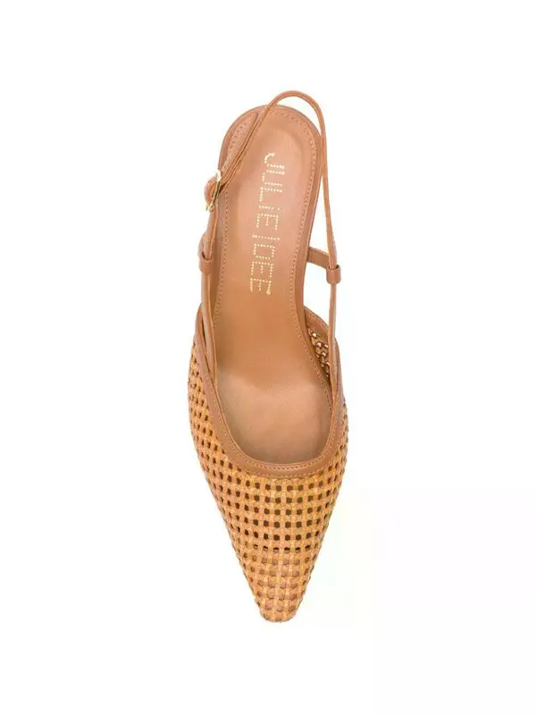 JULIE DEE Woven Slingback Pumps - Neutrals
