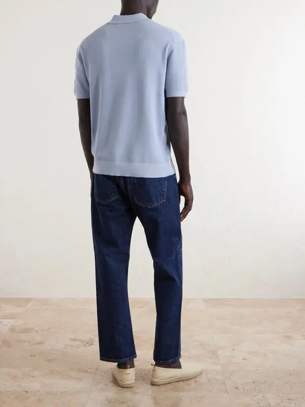 Frescobol Carioca Rino Knitted Cotton Polo Shirt - Blue