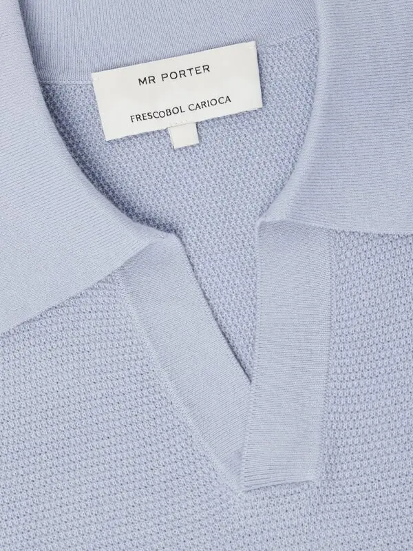 Frescobol Carioca Rino Knitted Cotton Polo Shirt - Blue