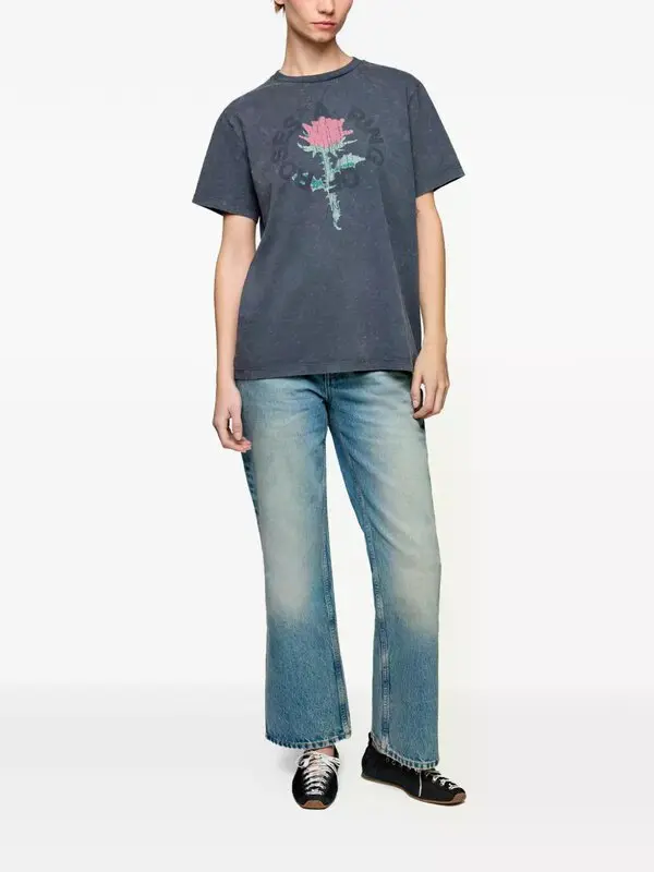 GANNI Embroidered Rose T-shirt