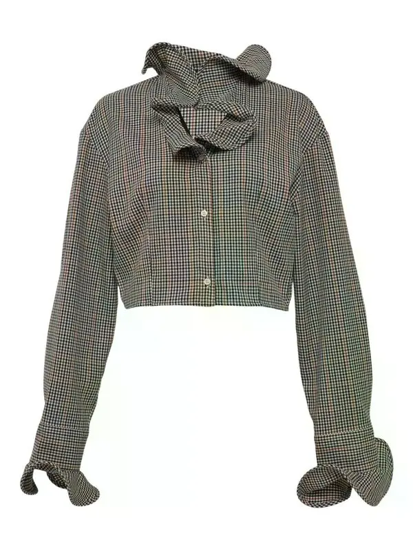 MSGM Ruffled Collar Blouse - Brown