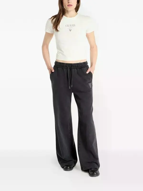 Guess Logo-patch Wide-leg Track Pants