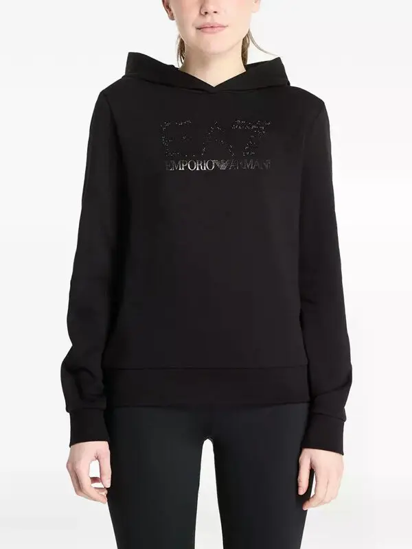 EA7 Rhinestone-logo Hoodie