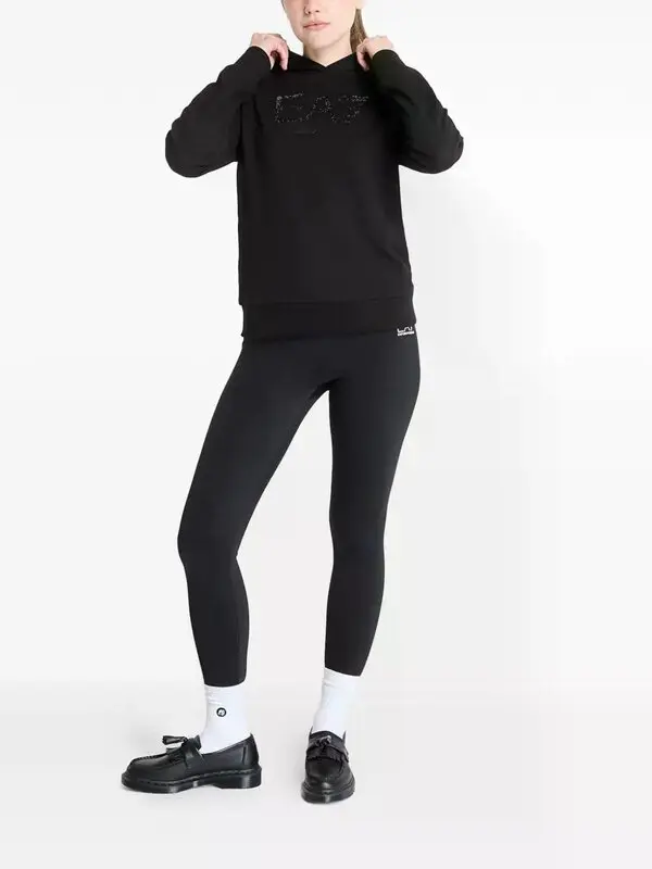 EA7 Rhinestone-logo Hoodie
