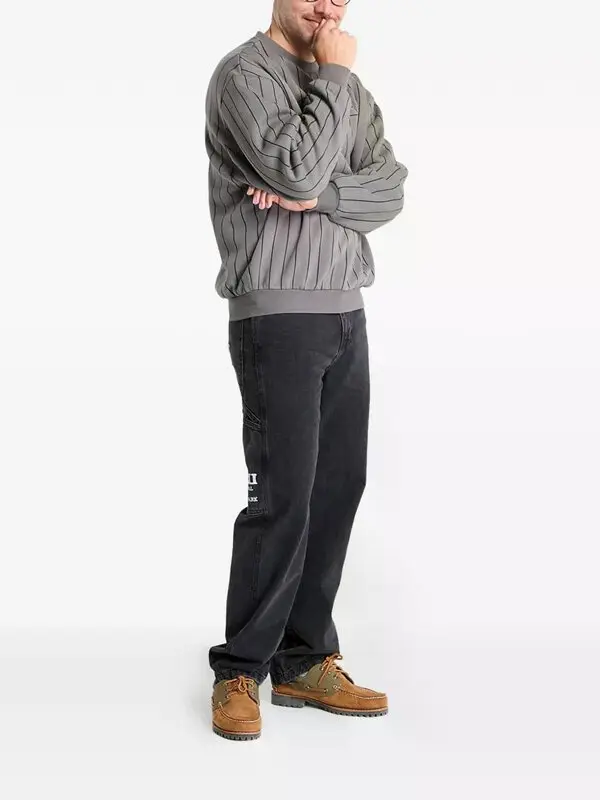 KARL KANI Autograph Pinstripe Embroidered-logo Sweatshirt