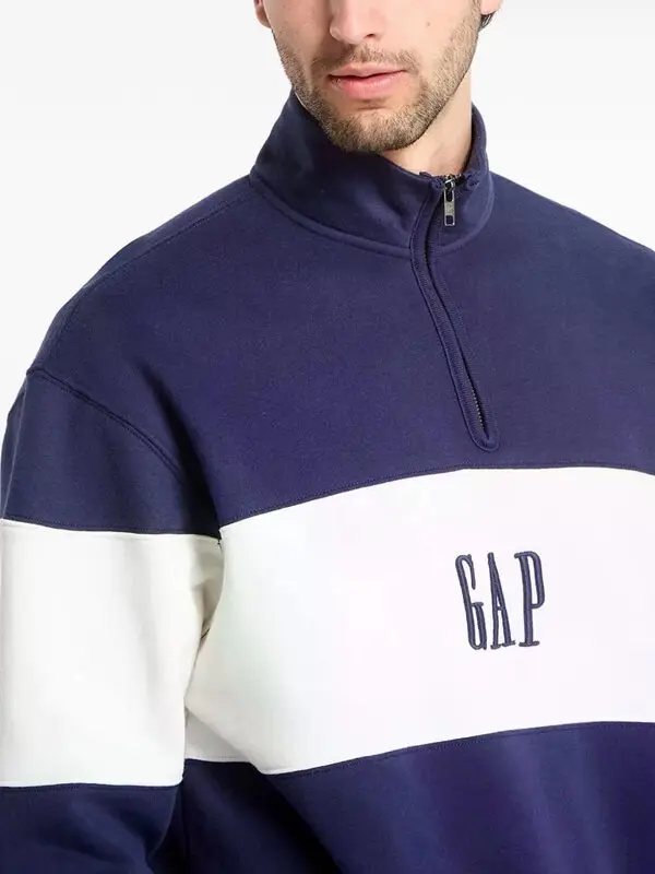 Gap Logo-embroidered Color-block Sweater - Blue