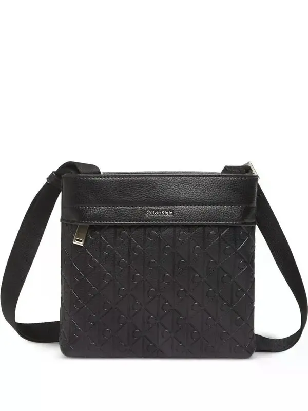 Calvin Klein Emblem-embossed Messenger Bag - Black