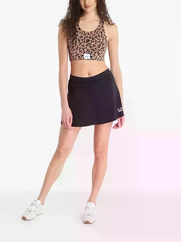 EA7 Logo-print Flared Mini Skirt