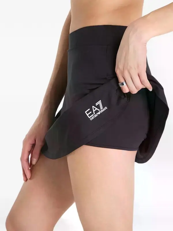 EA7 Logo-print Flared Mini Skirt