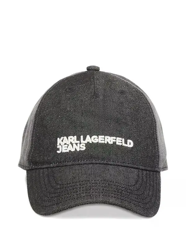 Karl Lagerfeld Logo-embroidered Denim Cap - Grey