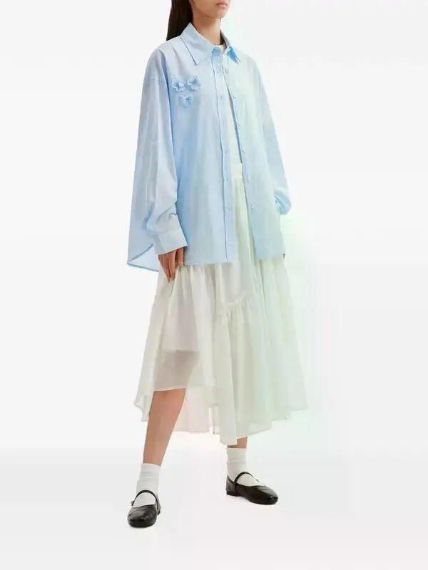B+AB Floral-appliqué Striped Shirt
