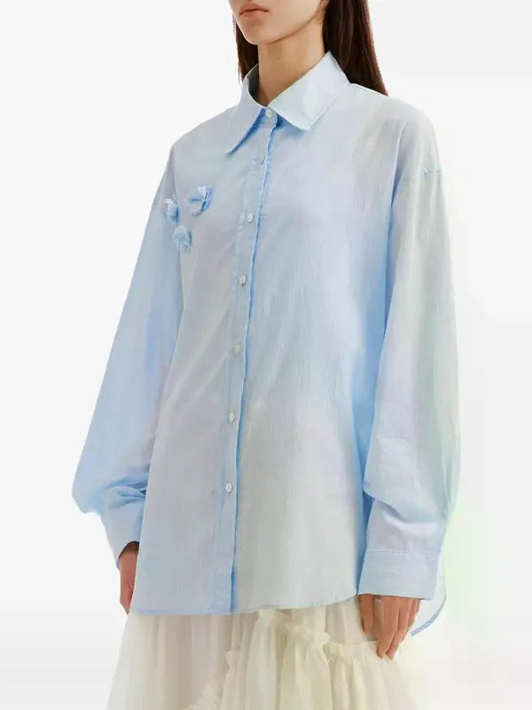 B+AB Floral-appliqué Striped Shirt