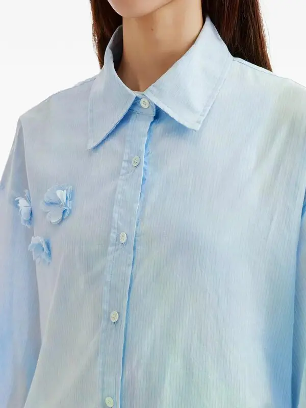B+AB Floral-appliqué Striped Shirt