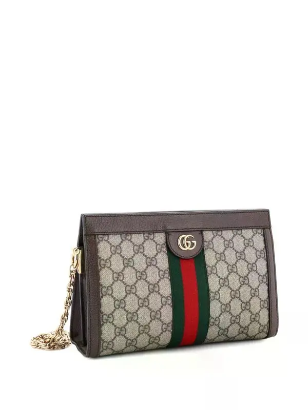 Gucci Ophidia Chain Shoulder Bag Gg Coated Canvas Small - Brown
