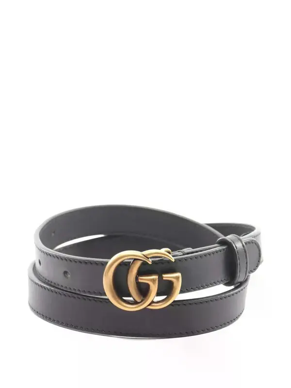 Gucci 2010s Double G Leather Belt - Black