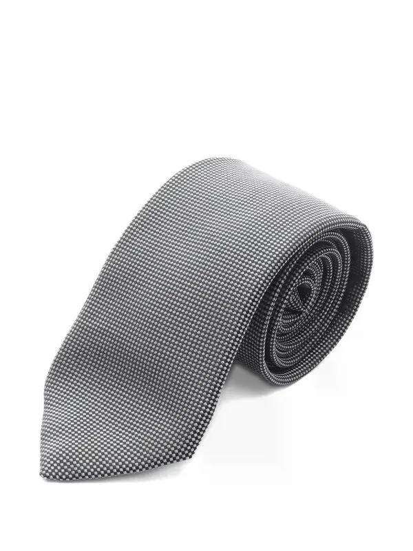 Hermès 2010s All-over Pattern Silk Tie - Black