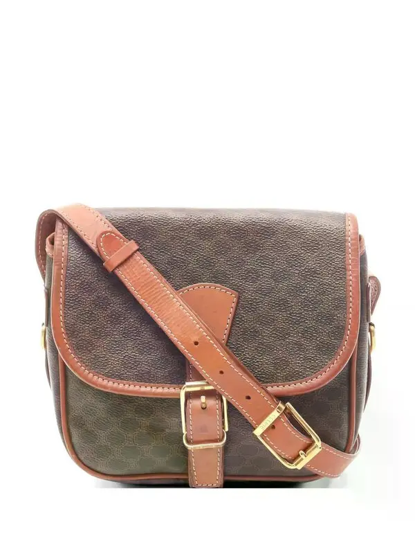 Celine 2000s Macadam Shoulder Bag - Brown
