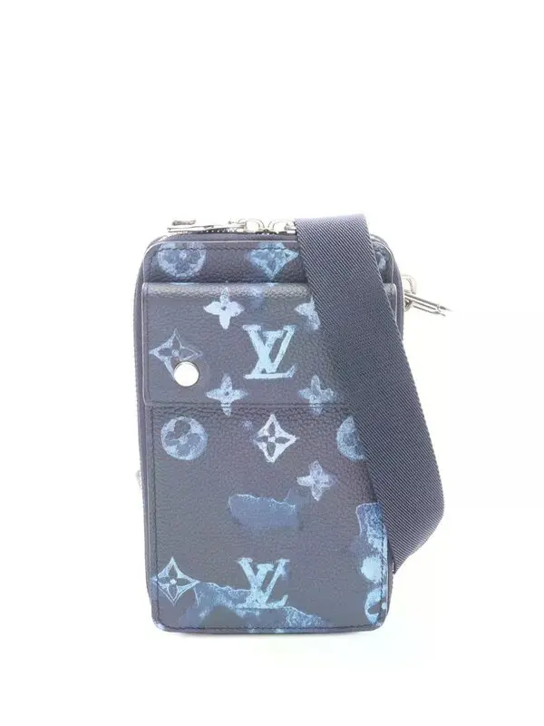 LOUIS VUITTON 2021 Monogram Ink Watercolor Phone Pouch - Blue