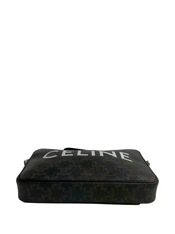 Celine 2022 Medium Triomphe Logo Crossbody Bag - Black