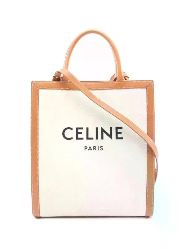 Celine 2010-2026 Small Canvas Vertical Cabas Satchel - Brown