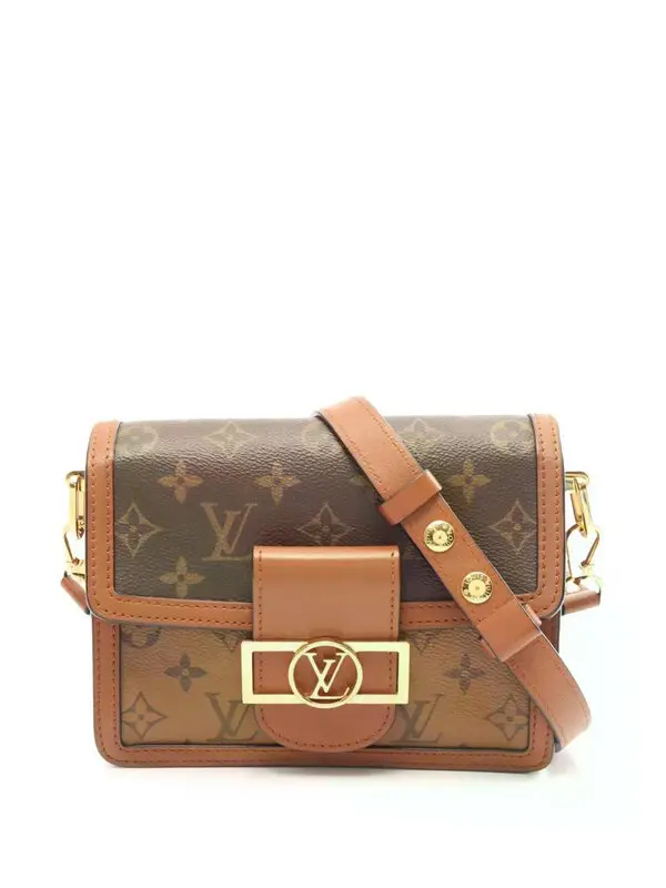 LOUIS VUITTON 2021-2026 Monogram Reverse Mini Dauphine Satchel - Brown