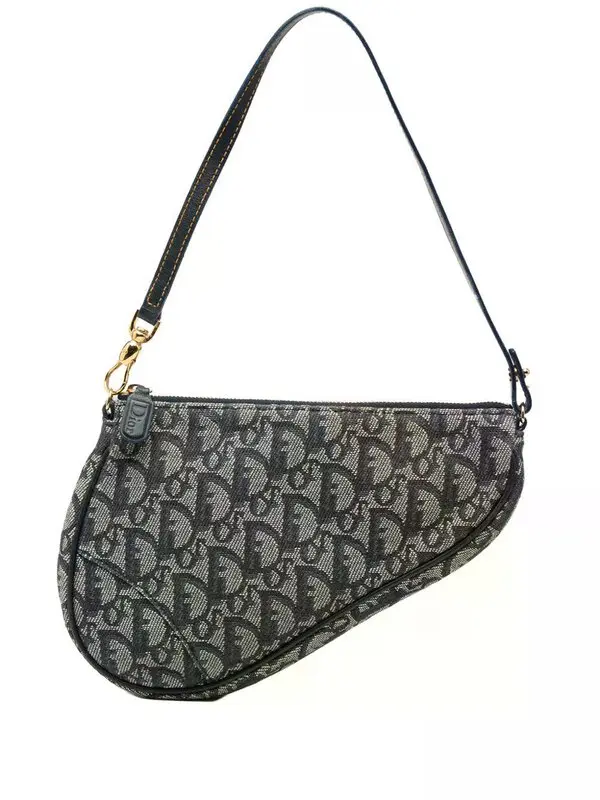 Dior 2006 Mini Diorissimo Canvas Saddle Pochette - Blue