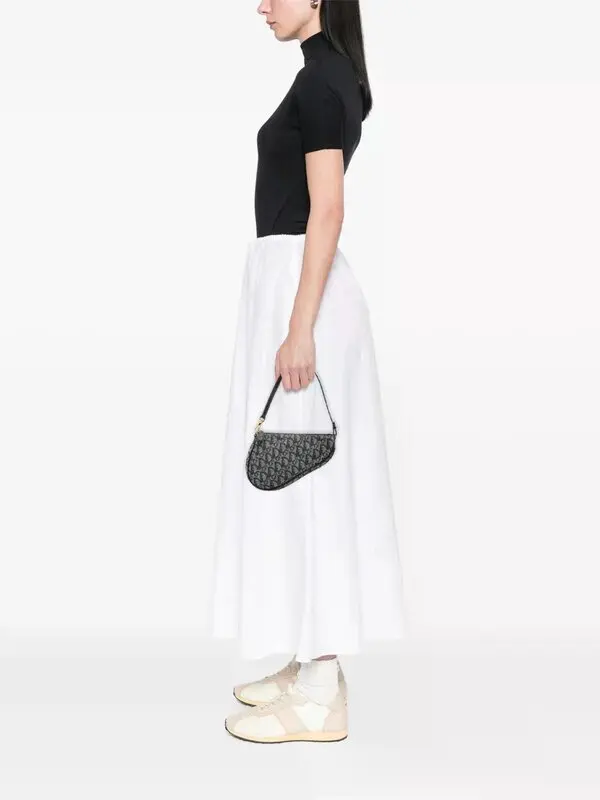 Dior 2006 Mini Diorissimo Canvas Saddle Pochette - Blue