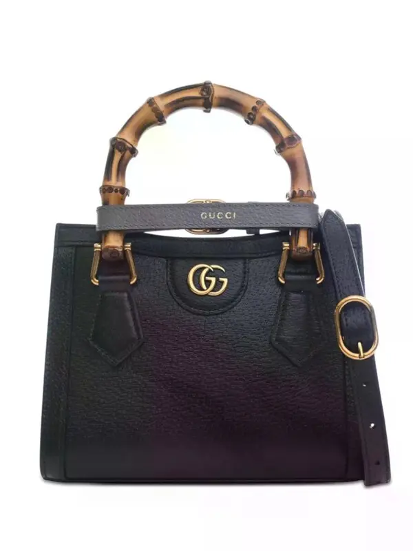 Gucci Small Calfskin Bamboo Diana Satchel - Black