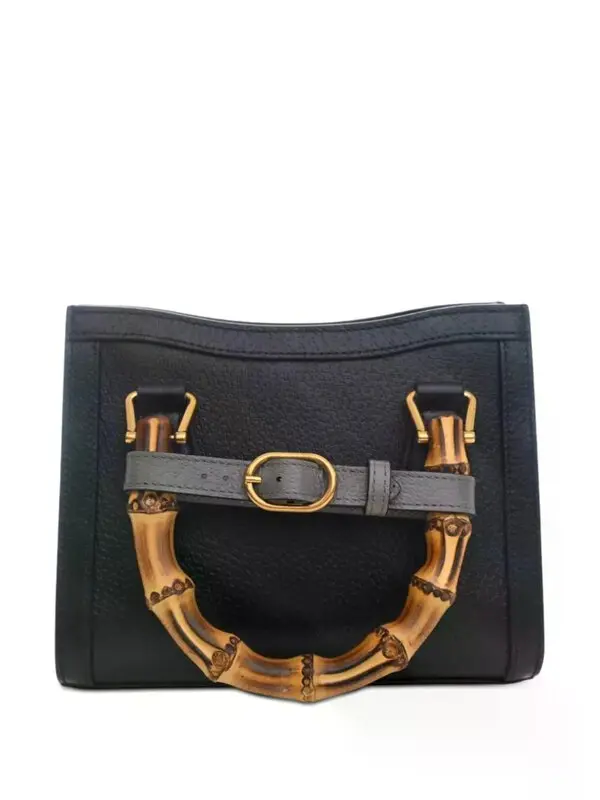Gucci Small Calfskin Bamboo Diana Satchel - Black