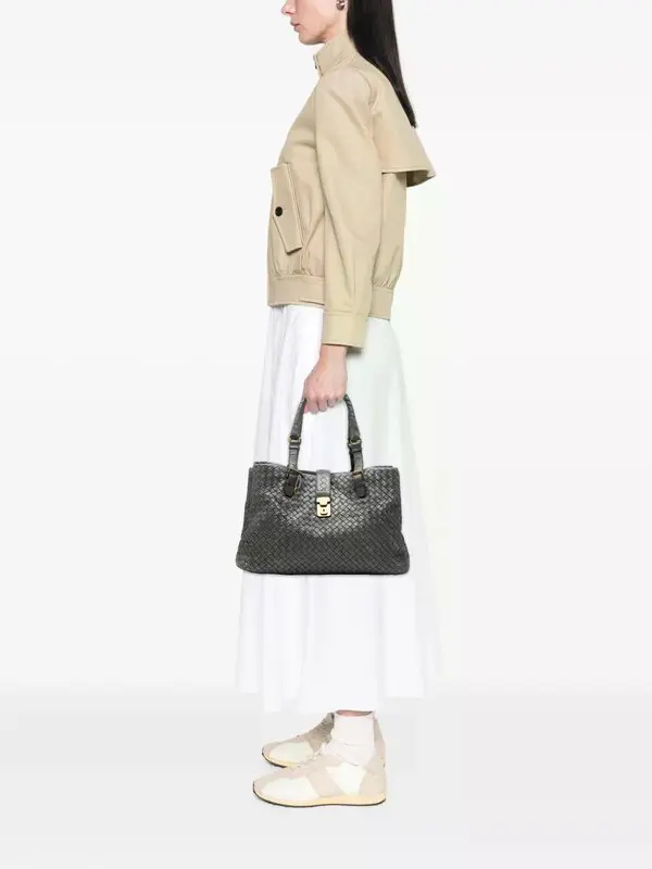 Bottega Veneta 2007 Medium Nappa Intrecciato Roma Tote Bag - Grey