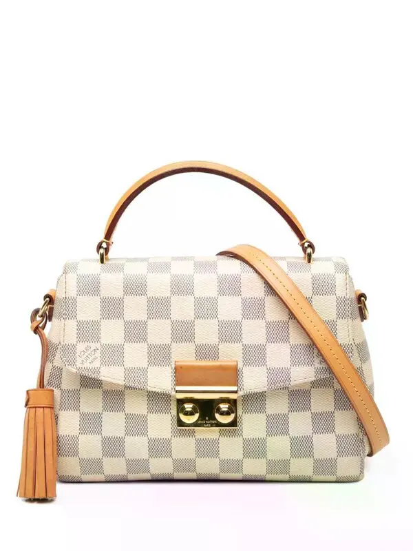 LOUIS VUITTON 2017 Damier Azur Croisette Satchel - White