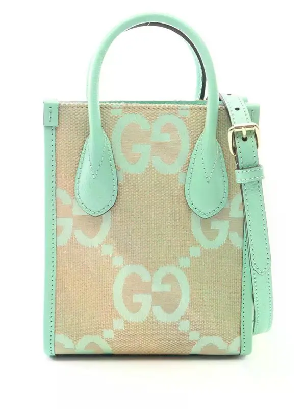 Gucci Mini Jumbo Gg Canvas Web Satchel - Neutrals