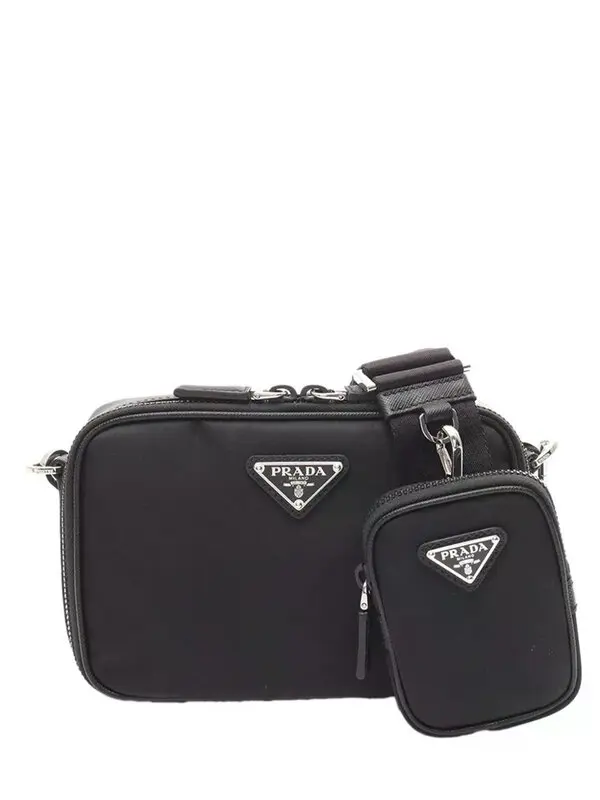 Prada Re-nylon And Saffiano Brique Crossbody Bag - Black