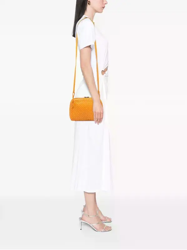Bottega Veneta 2012-2026 Nappa Intrecciato Nodini Crossbody Bag - Orange
