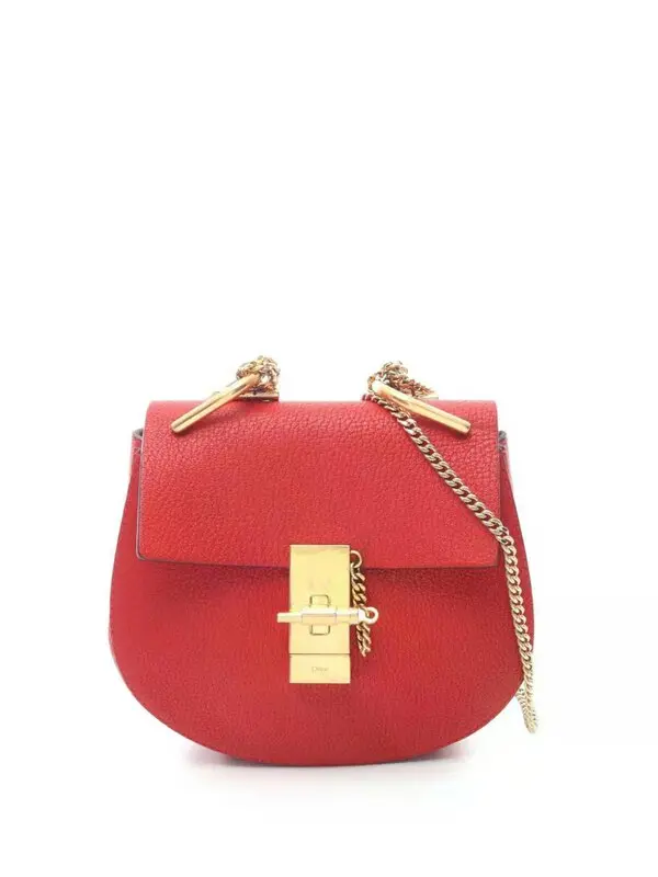 Chloé 2010-2026 Mini Leather Drew Crossbody Bag - Red